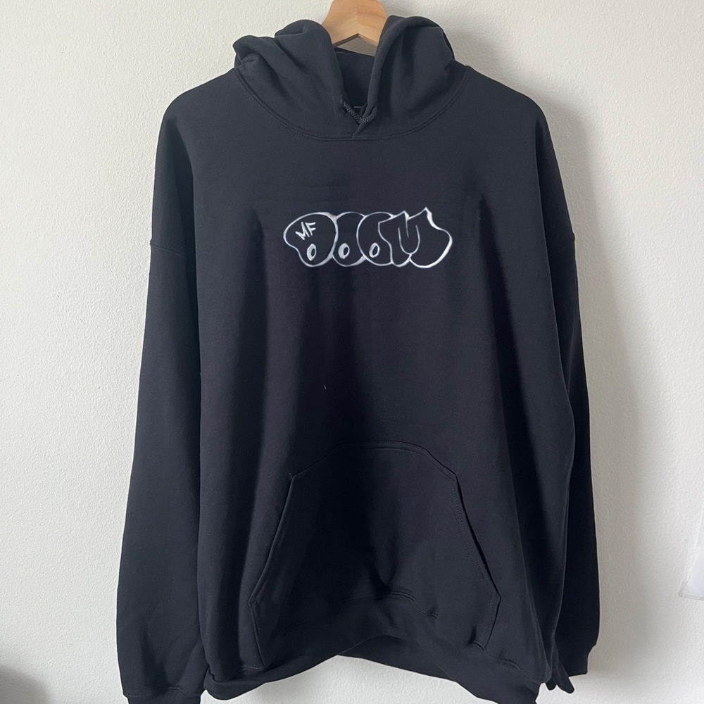 Black Mf Doom Madvillian Madlib Logo Embroidery Hoodi… - Gem